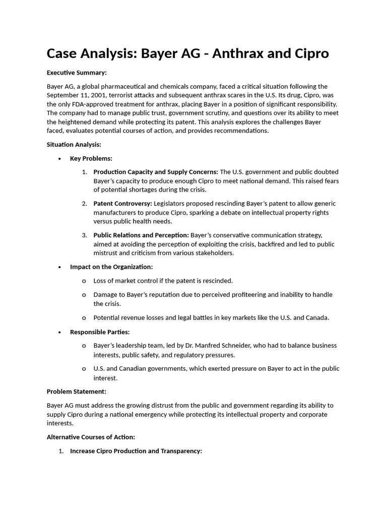 Bayer Case Analysis | PDF