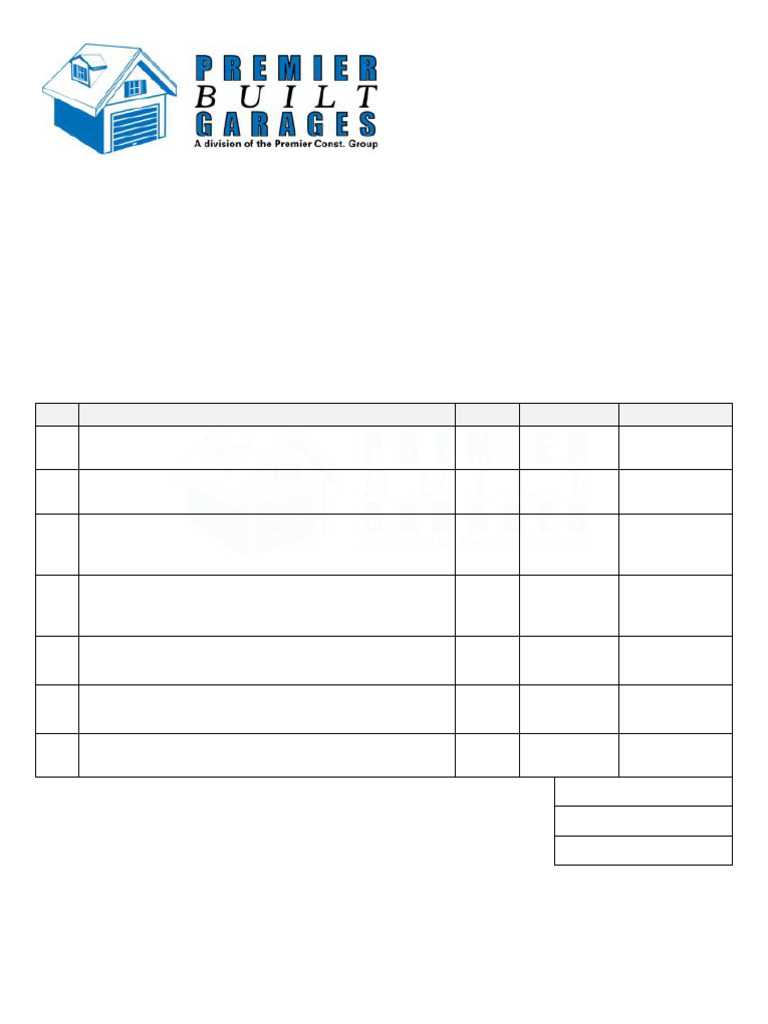 20x20 Premier Garage Template | PDF