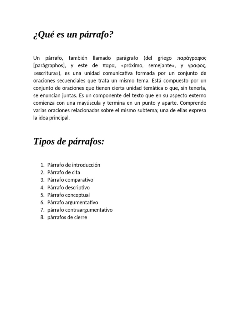 Qué Es Un Párrafo | PDF