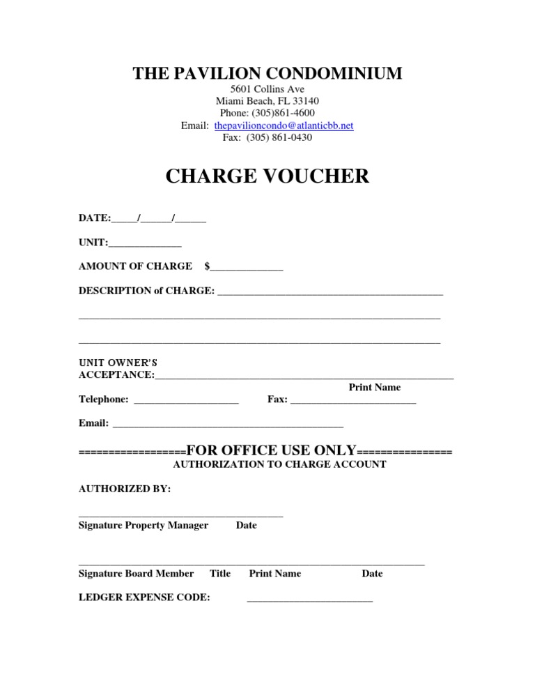 Unit Charge Authorization | PDF