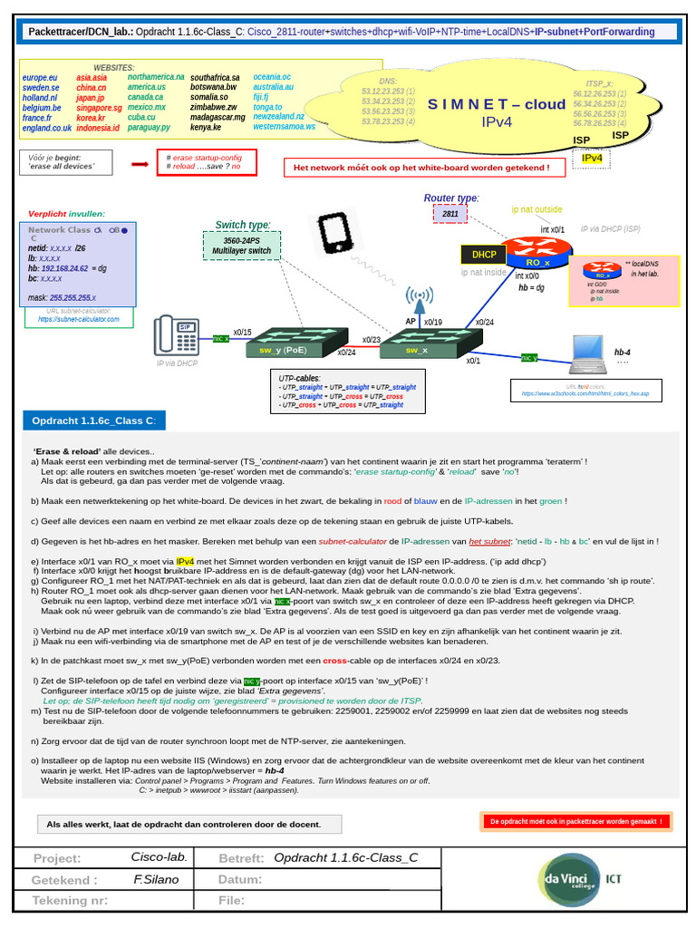 DCN Lab - infra-Opdracht1.1.6c-Class C 1 | PDF