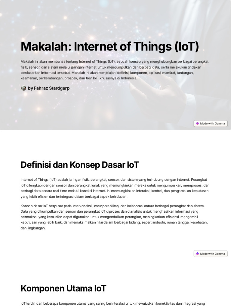 Makalah Internet of Things IoT (1) | PDF