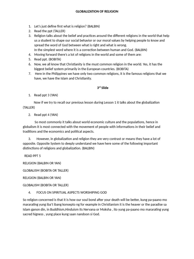 Globalization of Religion | PDF