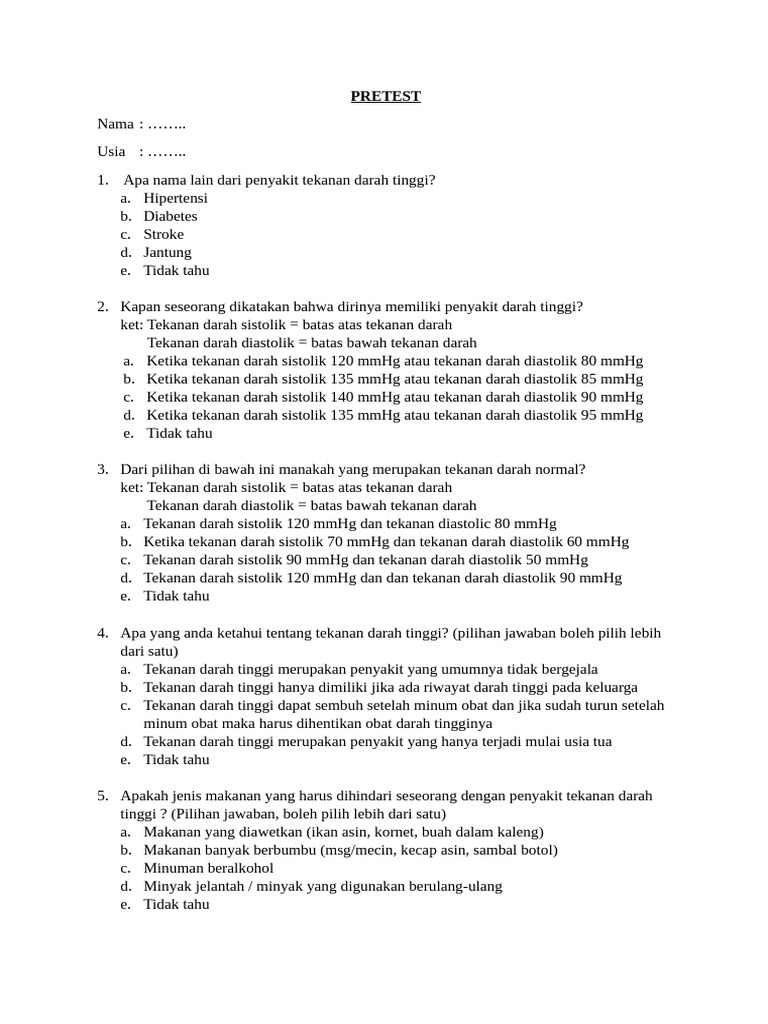 Pretest Dan Post Test | PDF