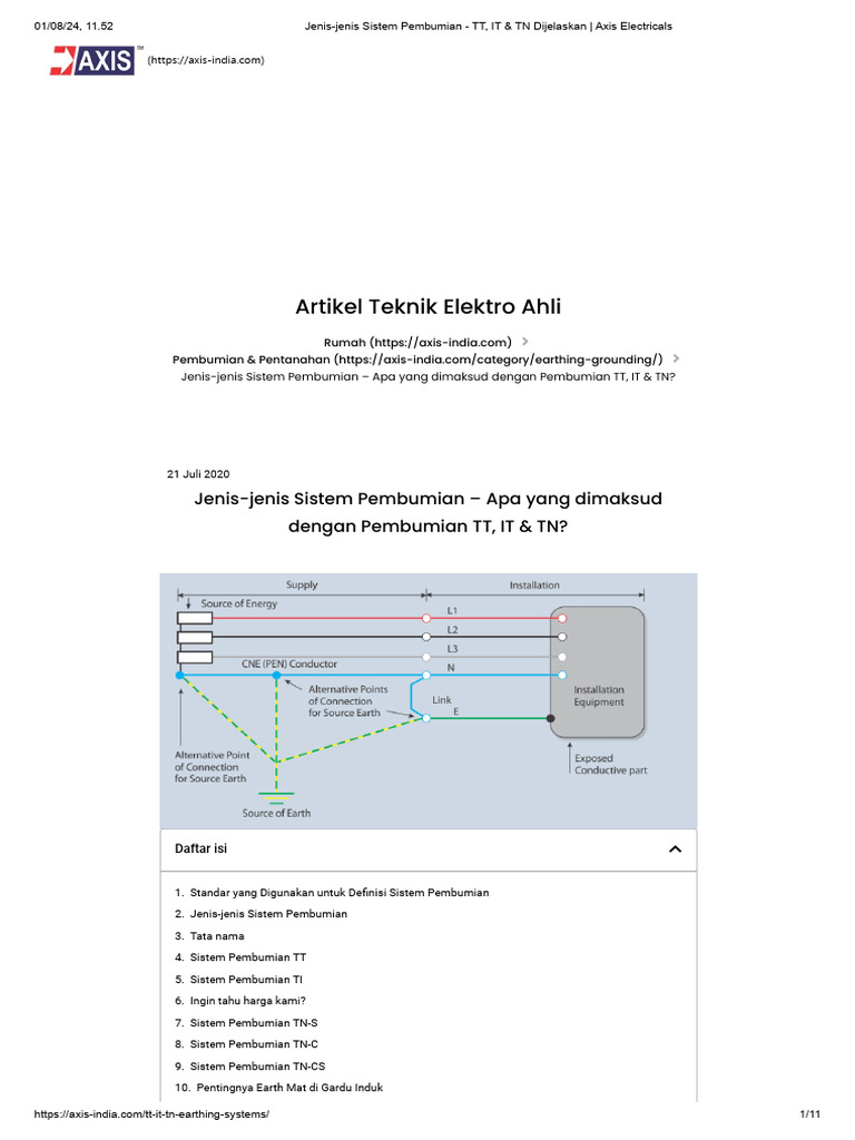 Jenis-Jenis Sistem Pembumian - TT, IT & TN Dijelaskan - Axis ... Jenis-Jenis Sistem Pembumian - TT, IT & TN Dijelaskan - Axis ...