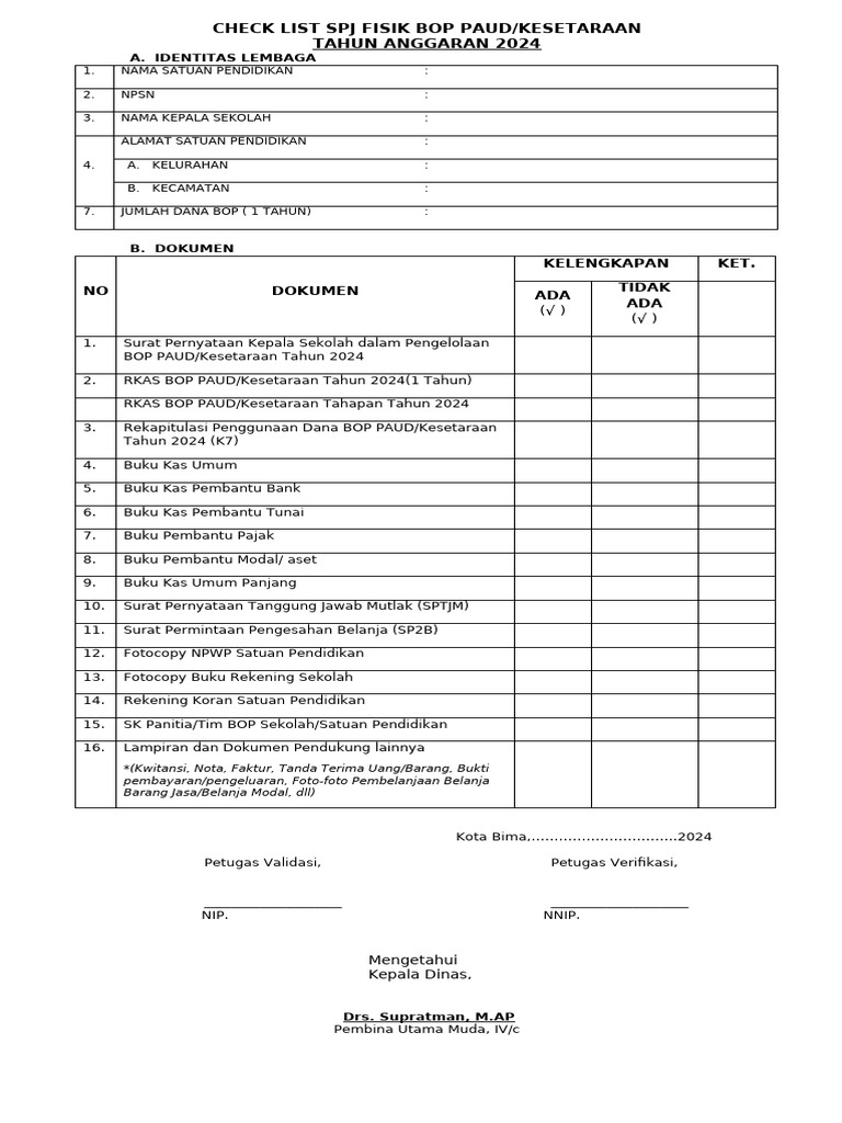 Checklist SPJ 2024 | PDF