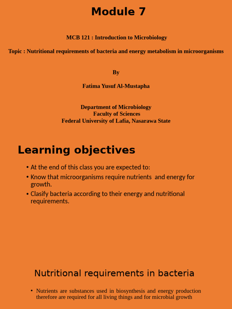 MCB121 Module 7 | PDF