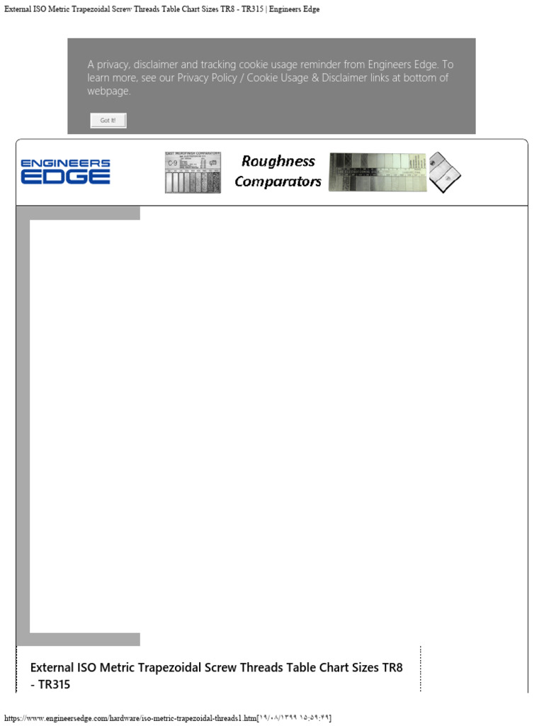 Tr-External ISO Metric Trapezoidal Screw Threads | PDF | Screw ...