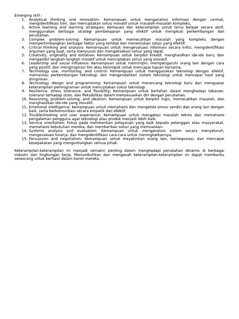 Emerging Skill | PDF