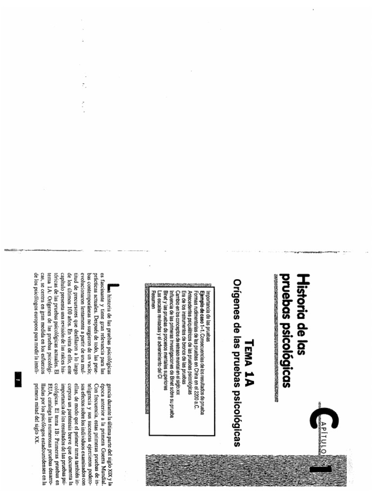 Historia de Las Pruebas Psicológicas | PDF
