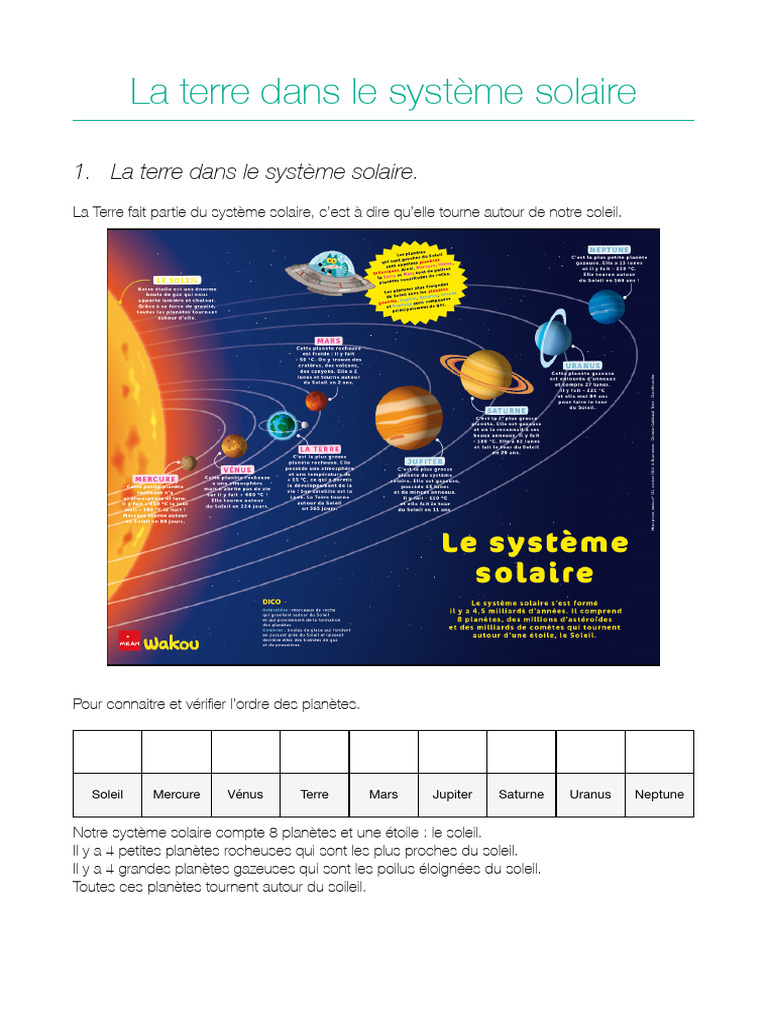 Leçon systeme solaire | PDF