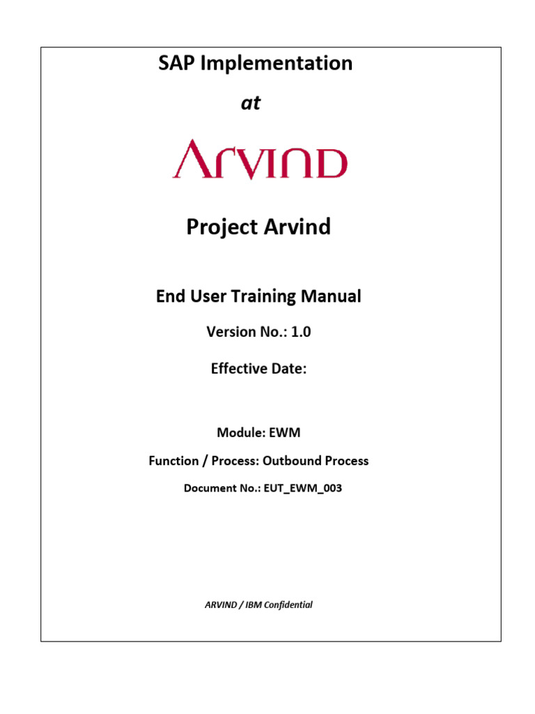 SAP EUT EWM Outbound Process | PDF | Warehouse | Software Engineering