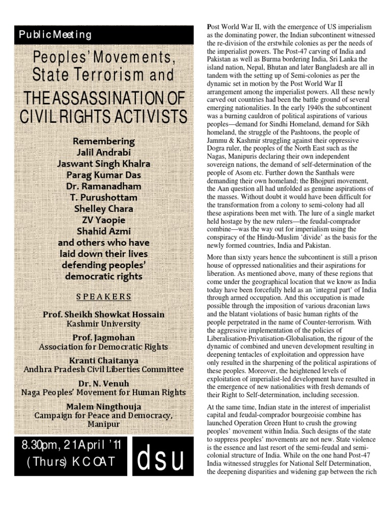 DSU Pamphlet For 21 April 2011 Meeting Final | PDF | Political Theories ...