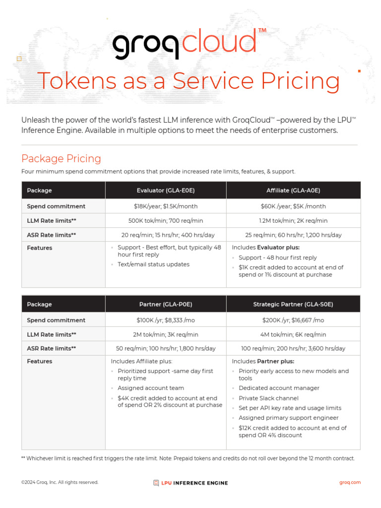 Tokens as a Service Pricing-letter-v2 | PDF