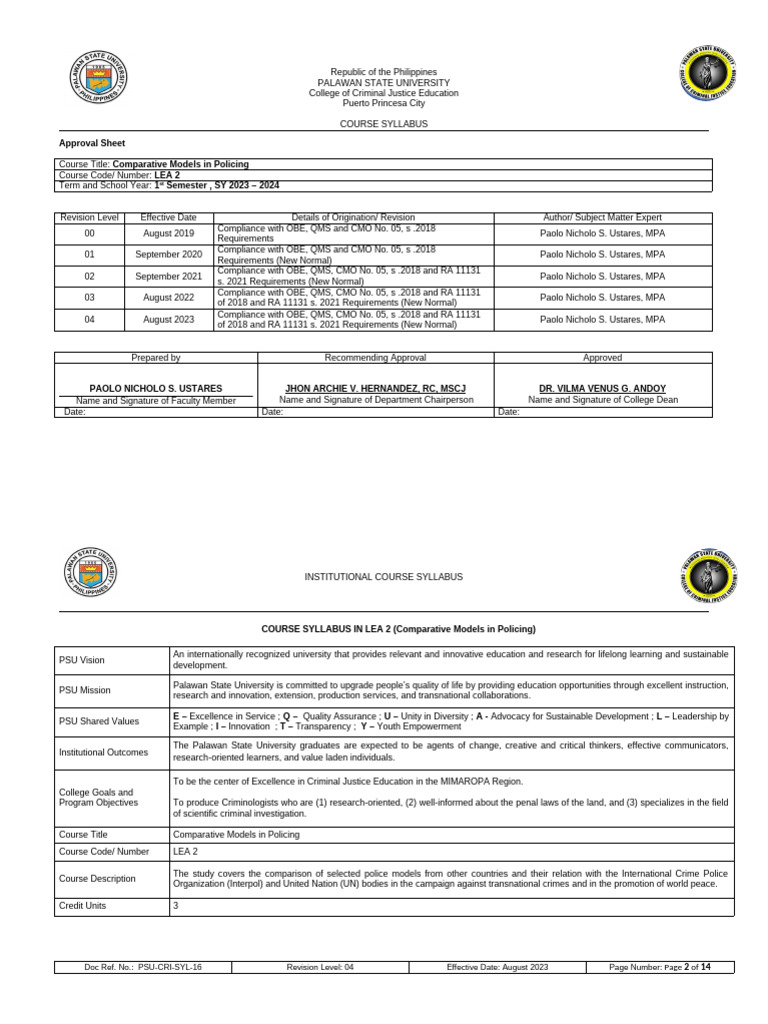 LEA 2 Syllabus | PDF