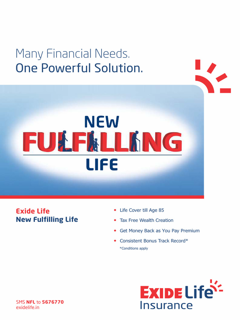 Exide Life New Fulfilling Life Brochure | PDF | Insurance | Life Insurance
