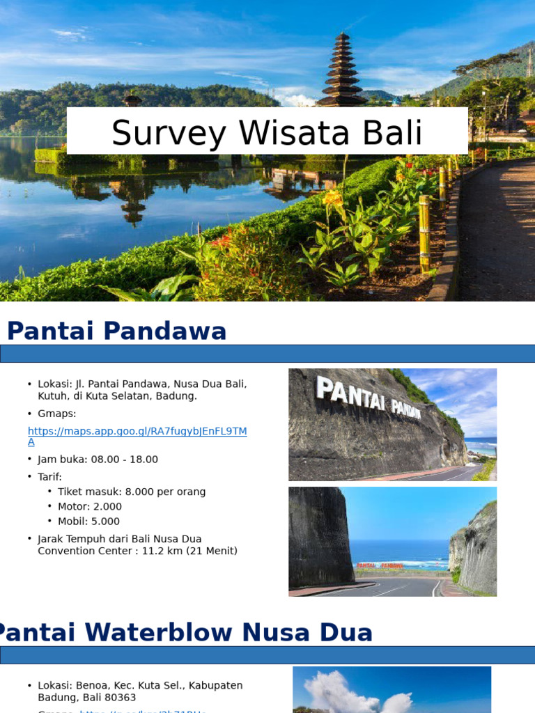 Survey Wisata Bali | PDF