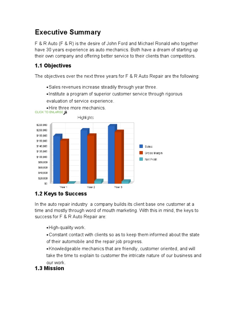 Auto Repair Shop Business Plan | PDF | Balance Sheet | Strategic Management