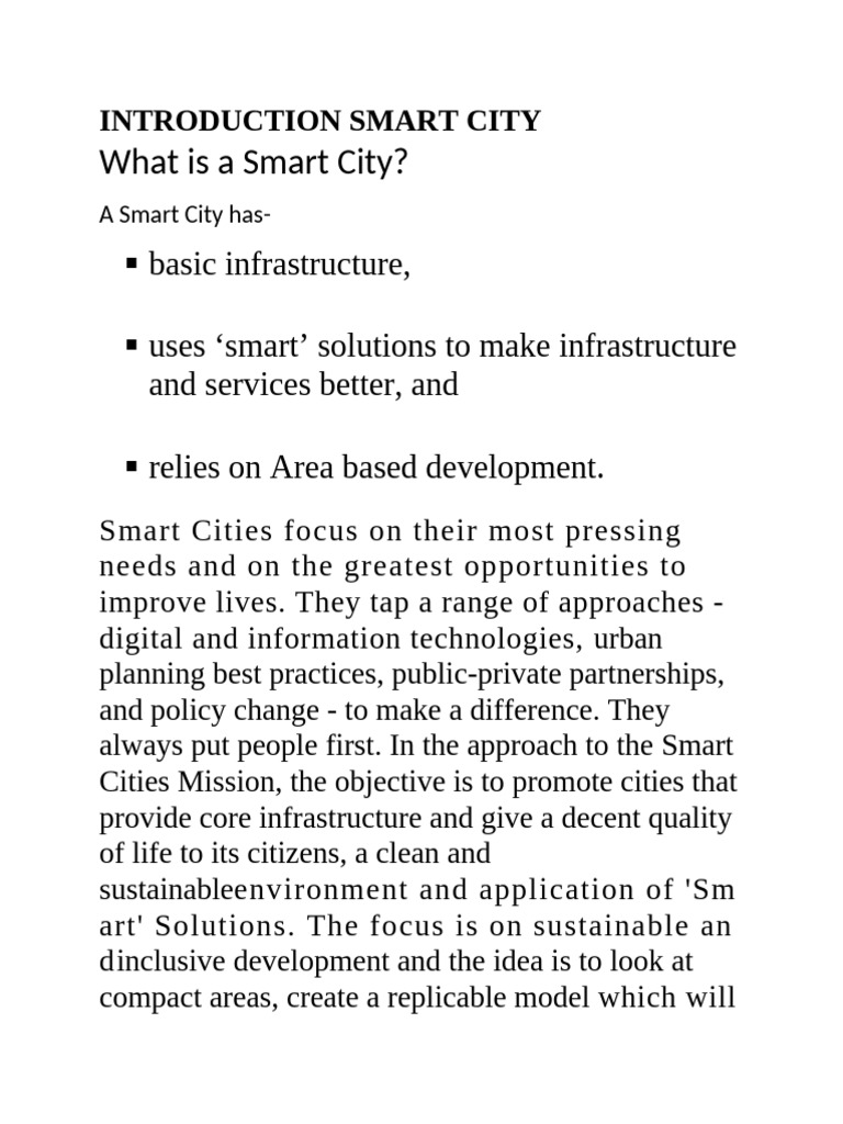 Introduction Smart City | PDF