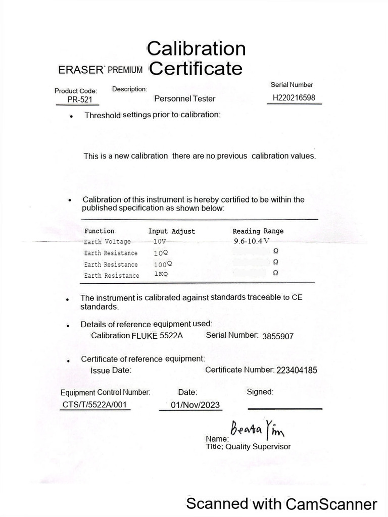 CALIBRATION CERTIFICATE | PDF