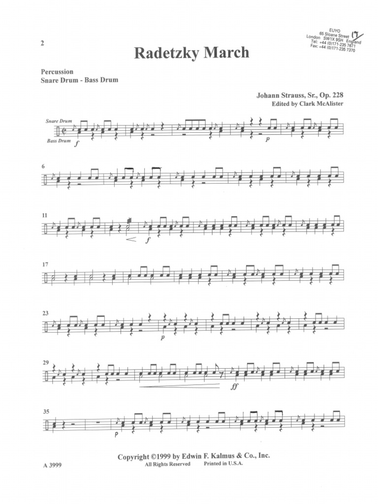Percussion Radetzky Marsch | PDF