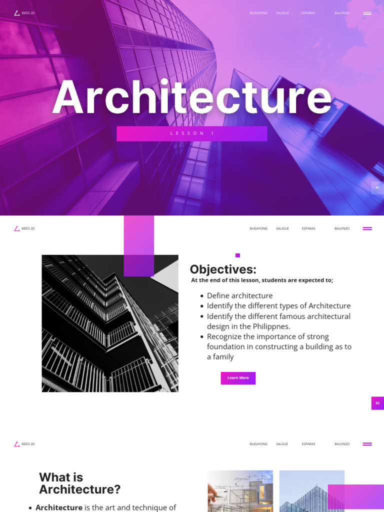 Pink Purple Modern Architect Presentation | PDF