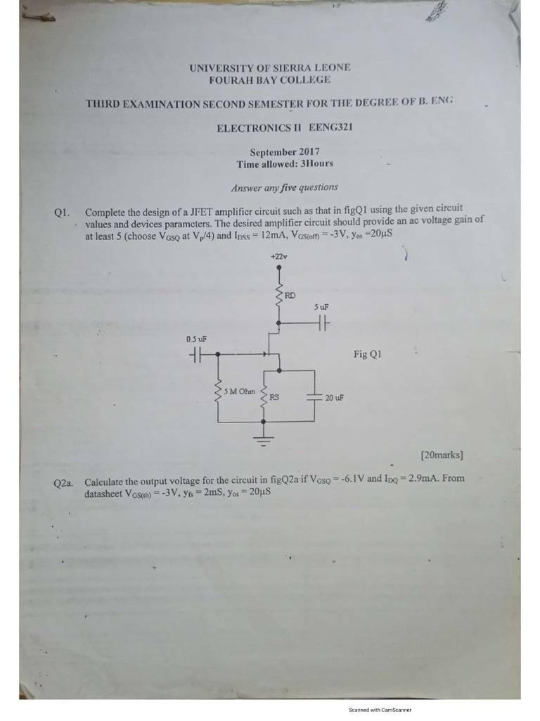 Electronics Past Questions | PDF