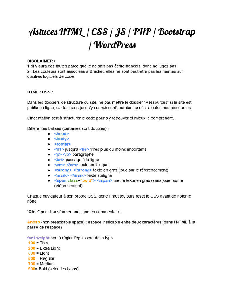 Astuces HTML | PDF