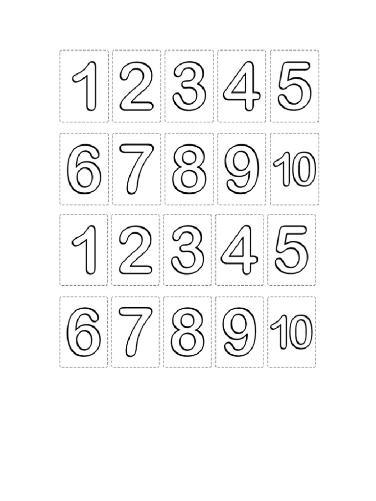 Numeros Del 0 Al 10 para Recortar | PDF