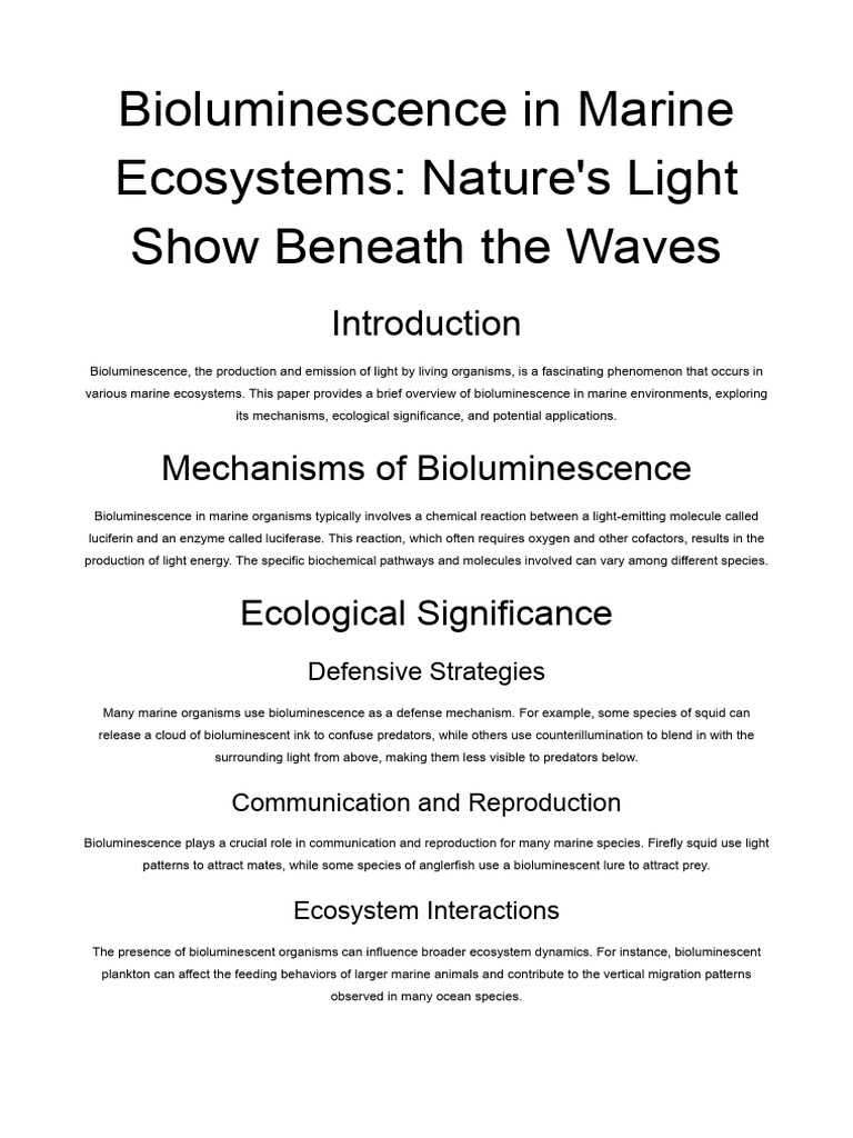 Research Paper Bioluminescence | PDF