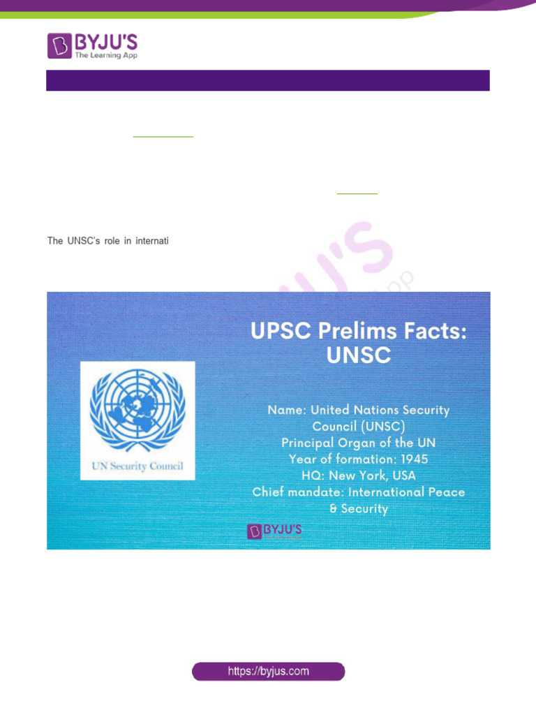 Role and Structure of the UNSC | PDF | United Nations Security Council ...