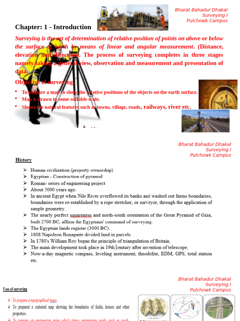 Chapter-1 Introduction BBD Surveying I | PDF