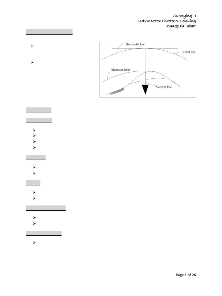 Chapter 5 Levelling | PDF