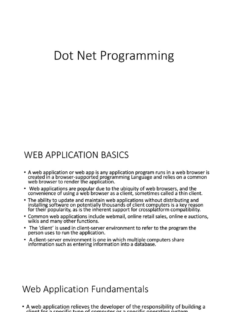 Dotnet Programming 2 | PDF