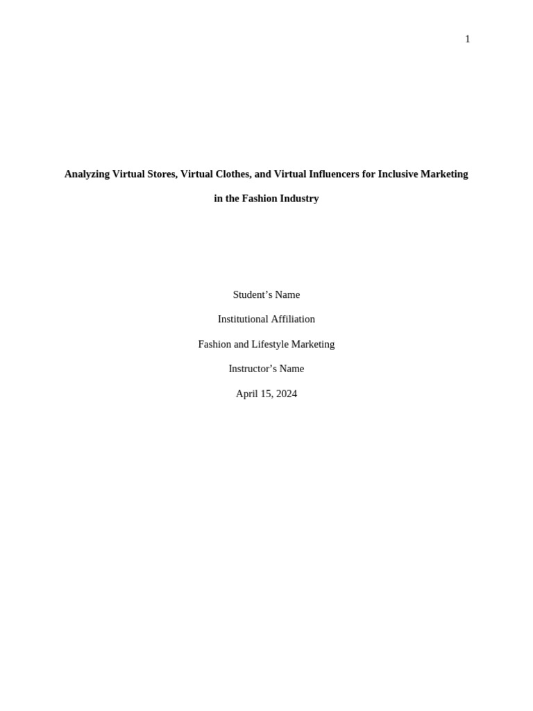 Virtual Fashion: Stores, Clothes, Influencers | PDF | Fashion