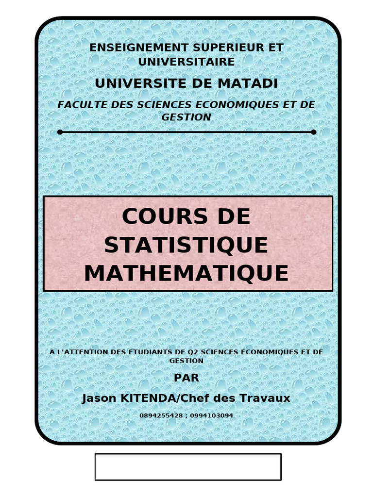 Cours de Statistique Mathématique | PDF
