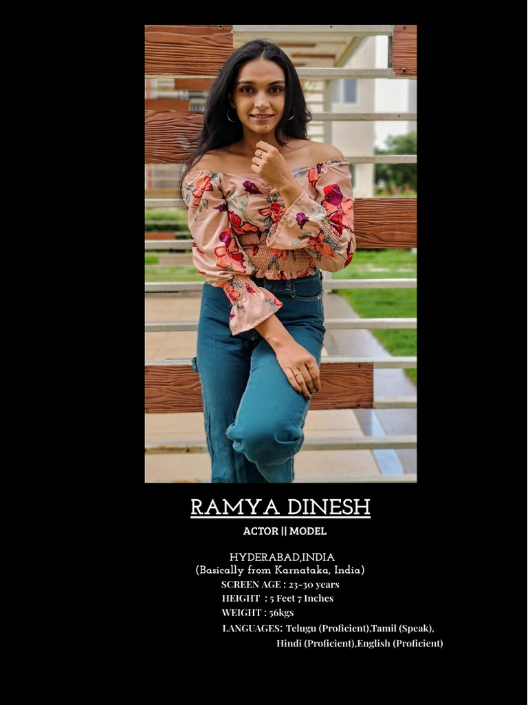 Ramya Dinesh - Actor - Model Profile (N) | PDF