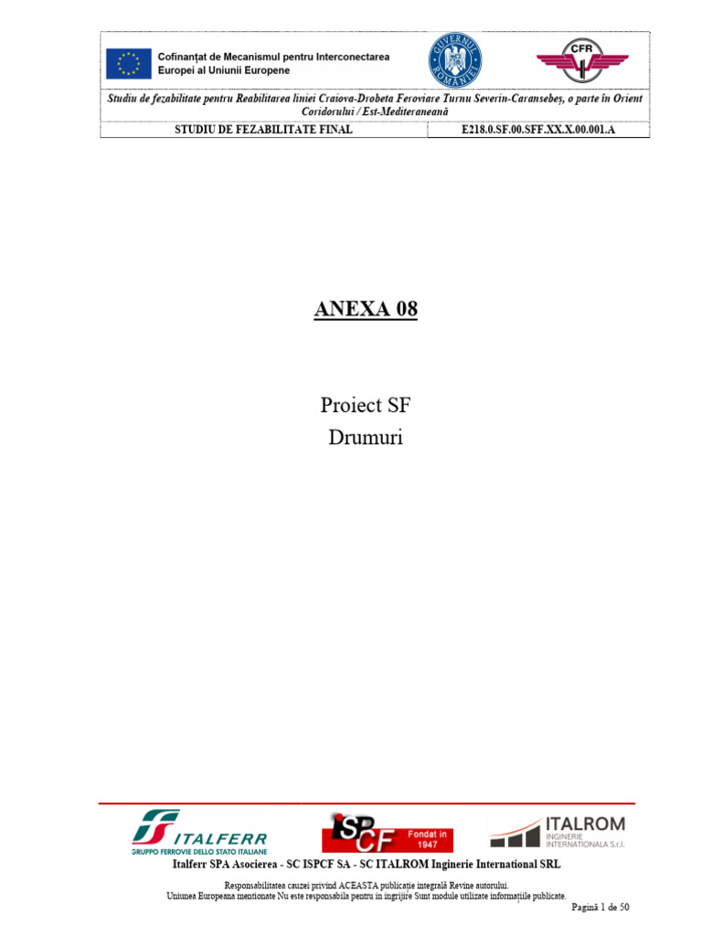 Anexa 08 - Proiect SF Drumuri | PDF