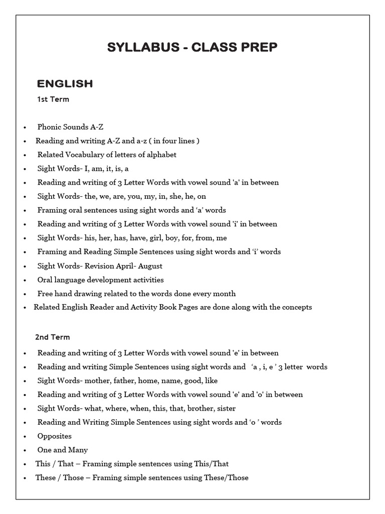 Annual Curriculum Prep | PDF