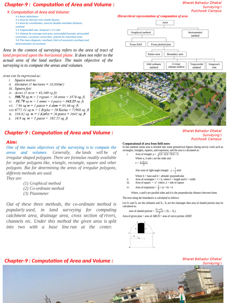 Area and Volume Computation in Surveying | PDF | Area | Elementary ...