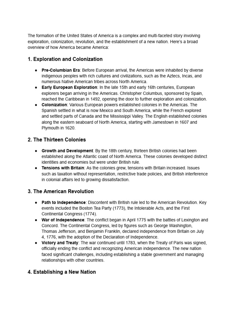 Americas story | PDF