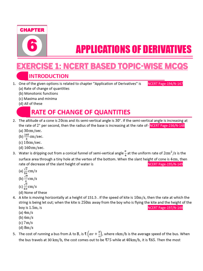 Applications of Derivatives 1 1 | PDF