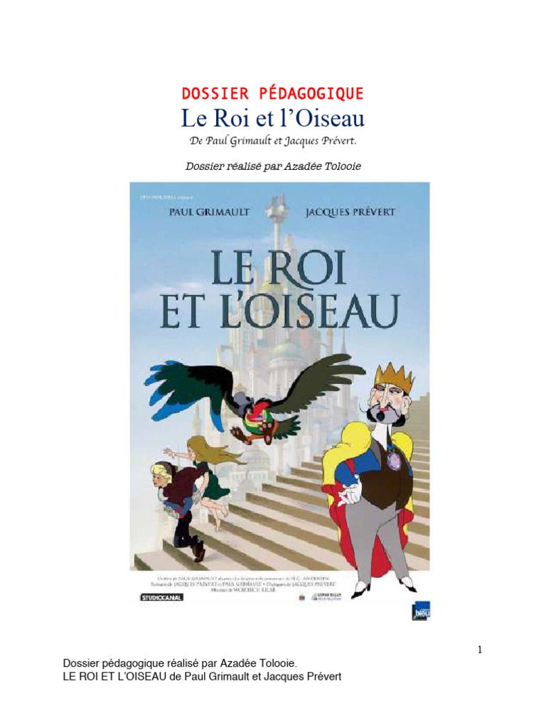 Dossier pédagogique : Le Roi et l'Oiseau | PDF