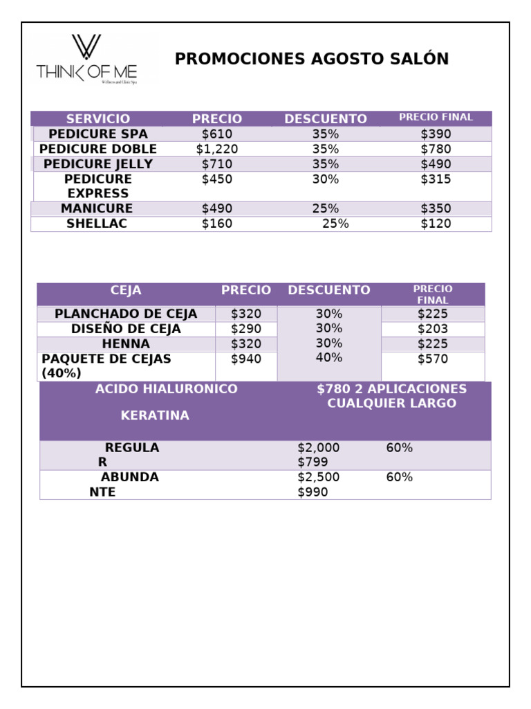 Promos Agosto Rejon | PDF