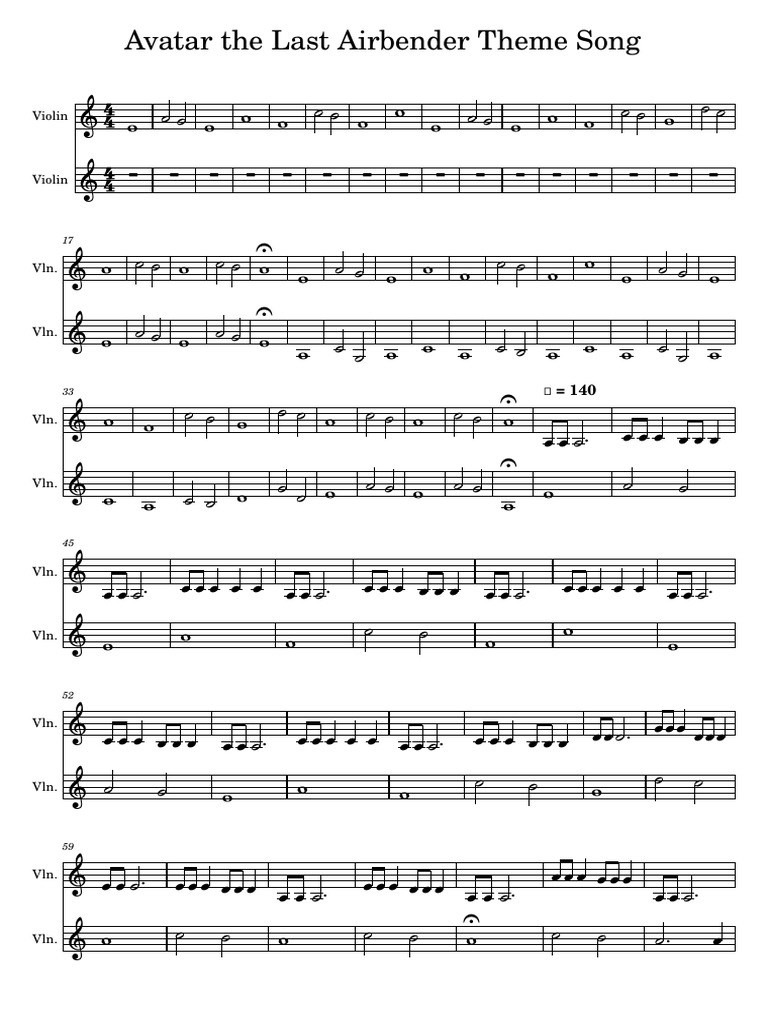 Avatar The Last Airbender Theme Song | PDF