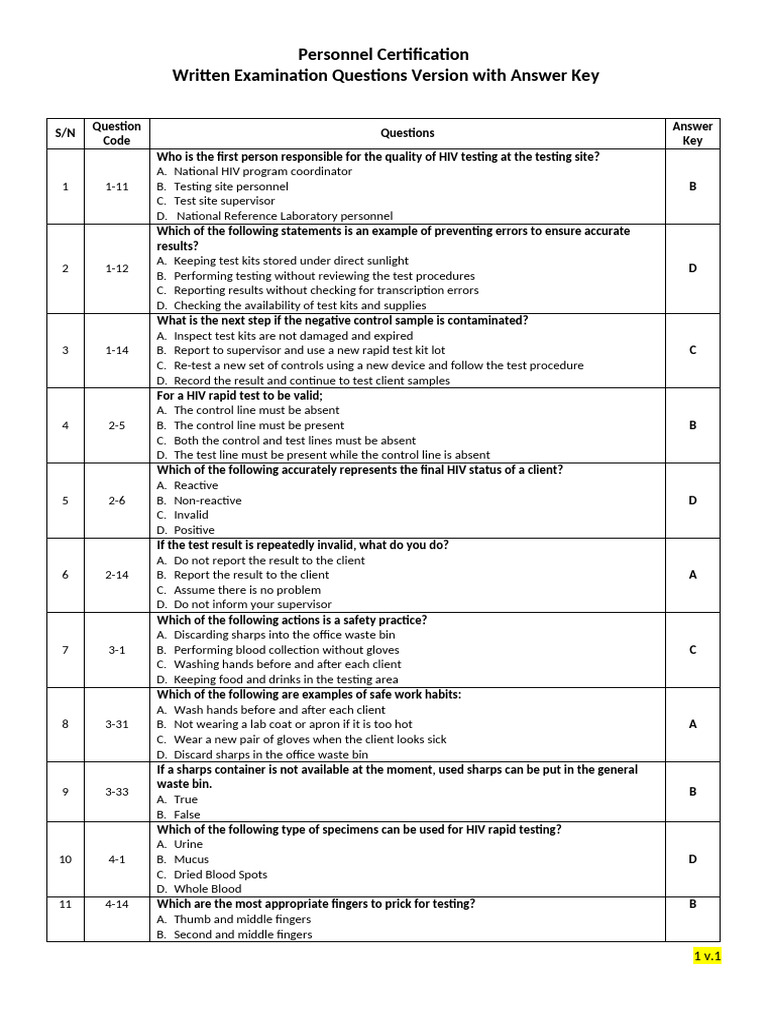 Written Examination Question-Answer Sample v1 | PDF