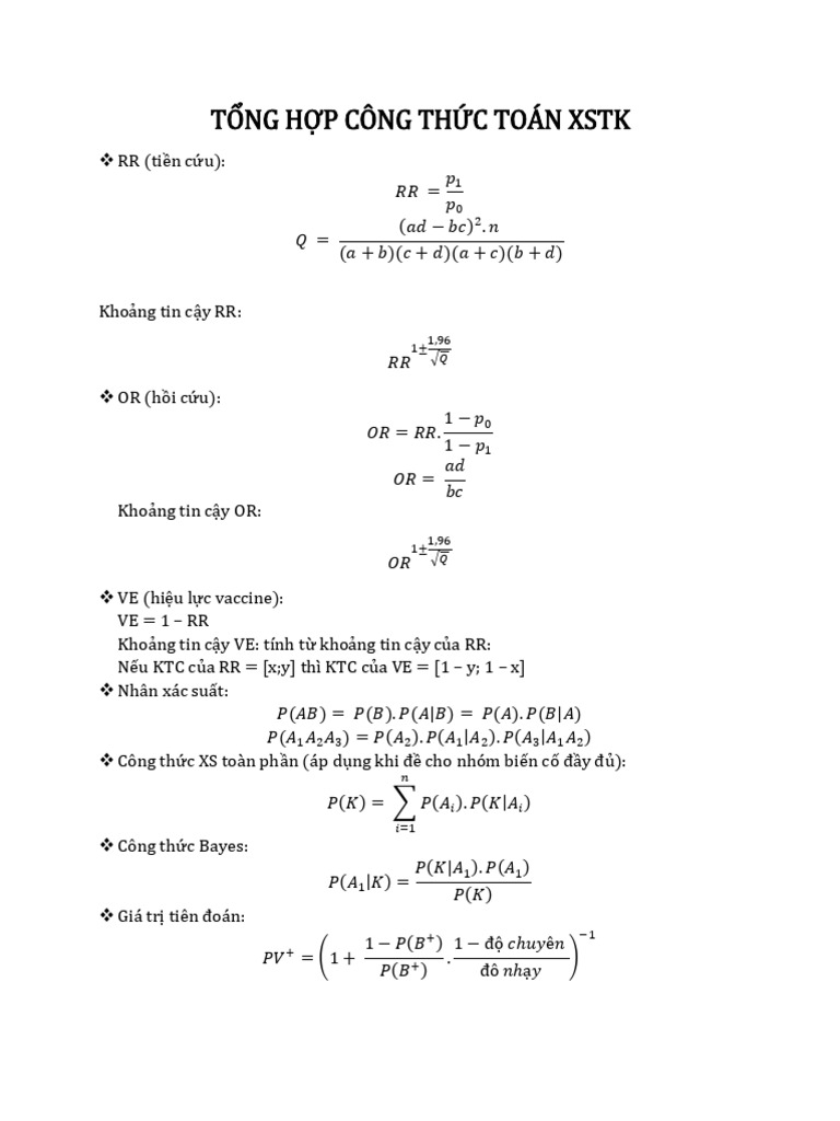 T NG H P Công TH C Toán XSTK | PDF