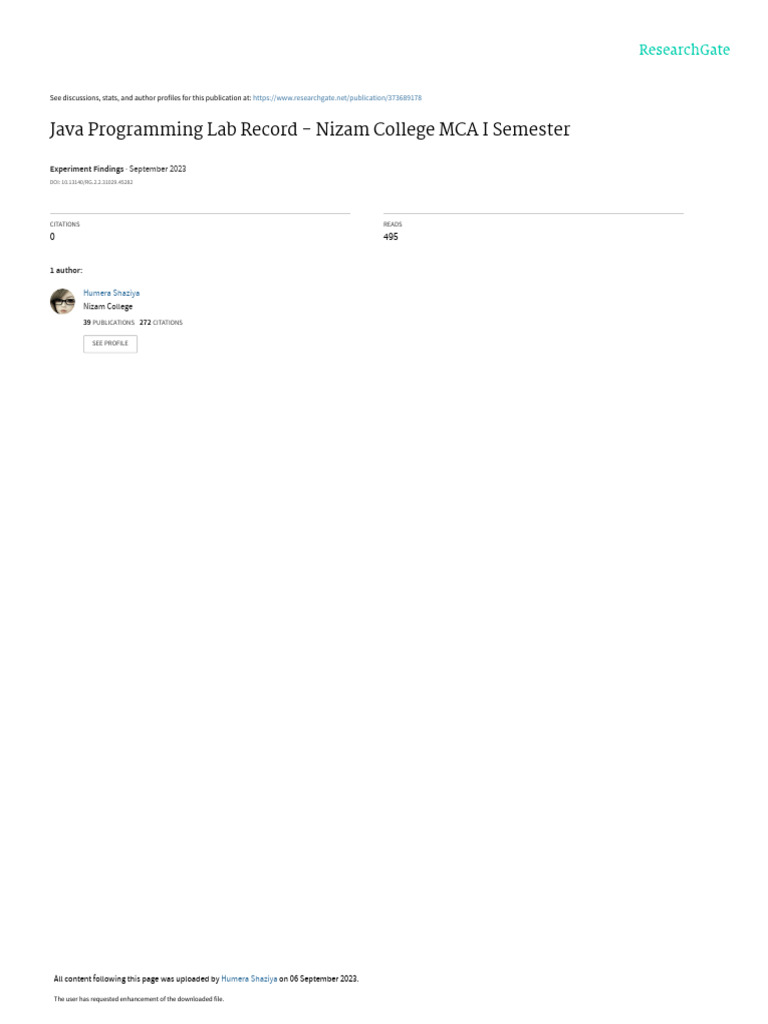 JavaLabRecord 1 | PDF