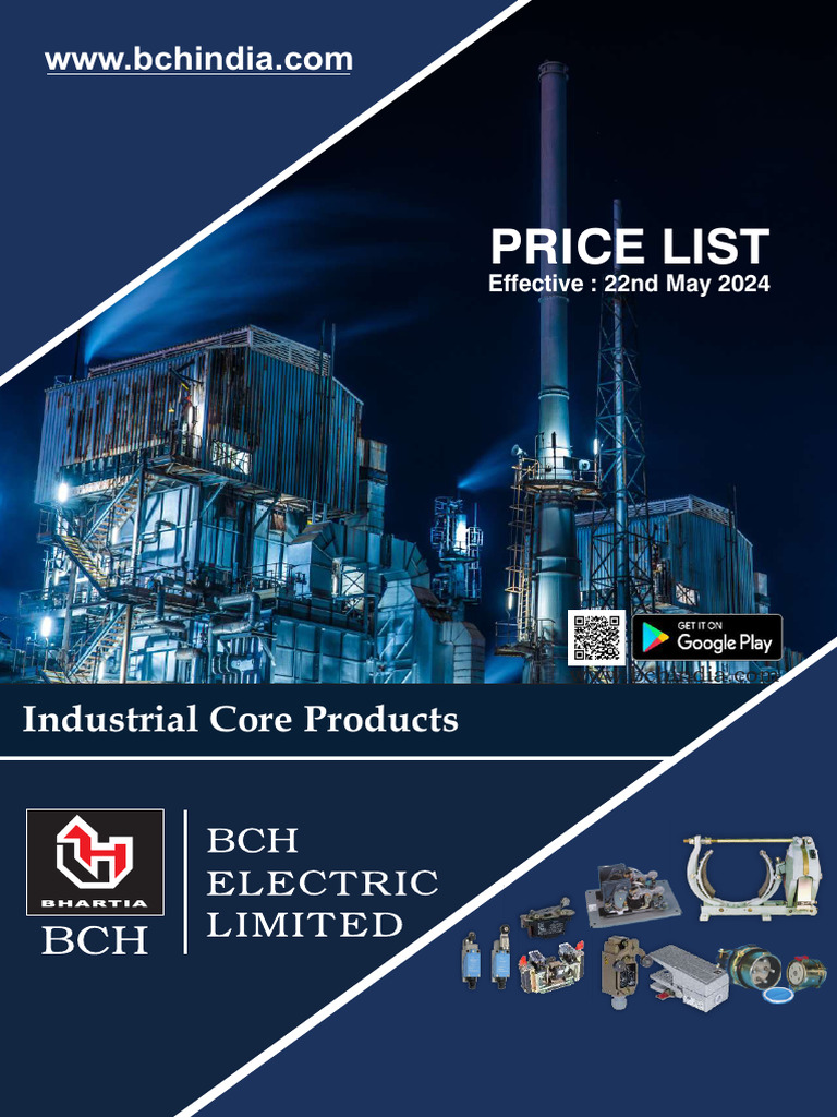 BCH Industrial Core Products Price List - Effective 22.05.2024 | PDF