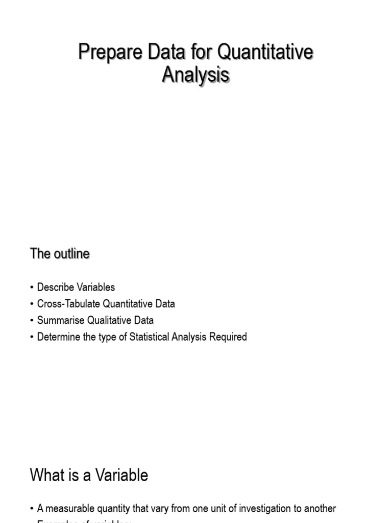 Preparing For Quantitative Data Analysis | PDF